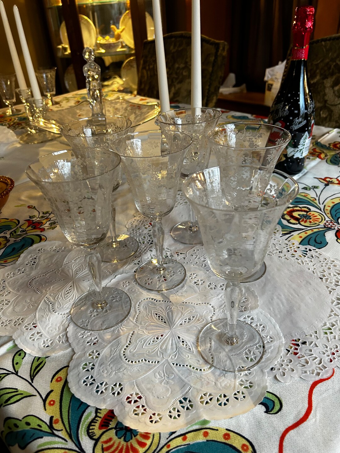 Lovely Set of 6 Vintage Mikado Water / Wine Glasses ~ ELEGANT Wheel ...