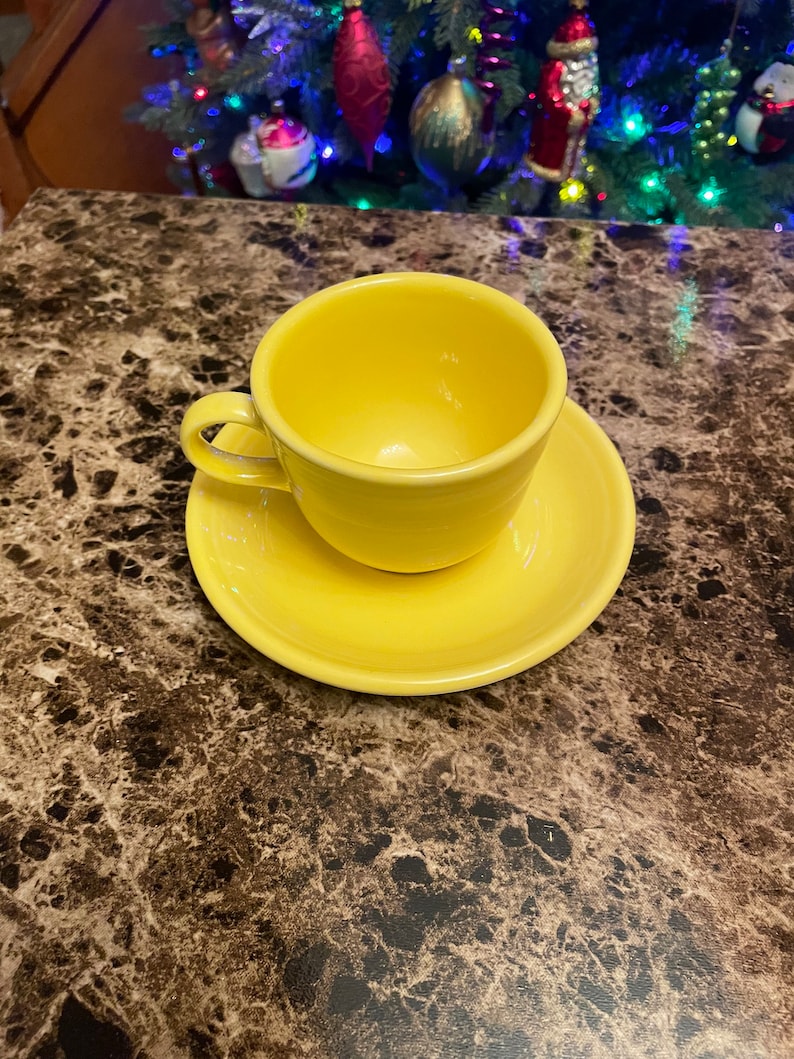 Beautiful Fiesta Yellow Cup and Saucer ~ Very NICE! - Etsy