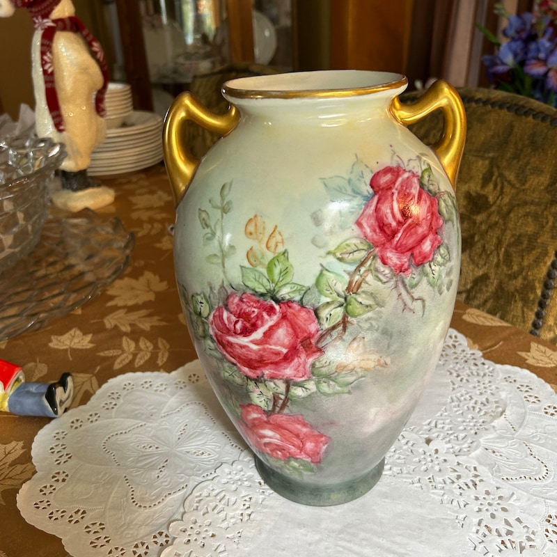 Hand Painted Rose Porcelain - Etsy