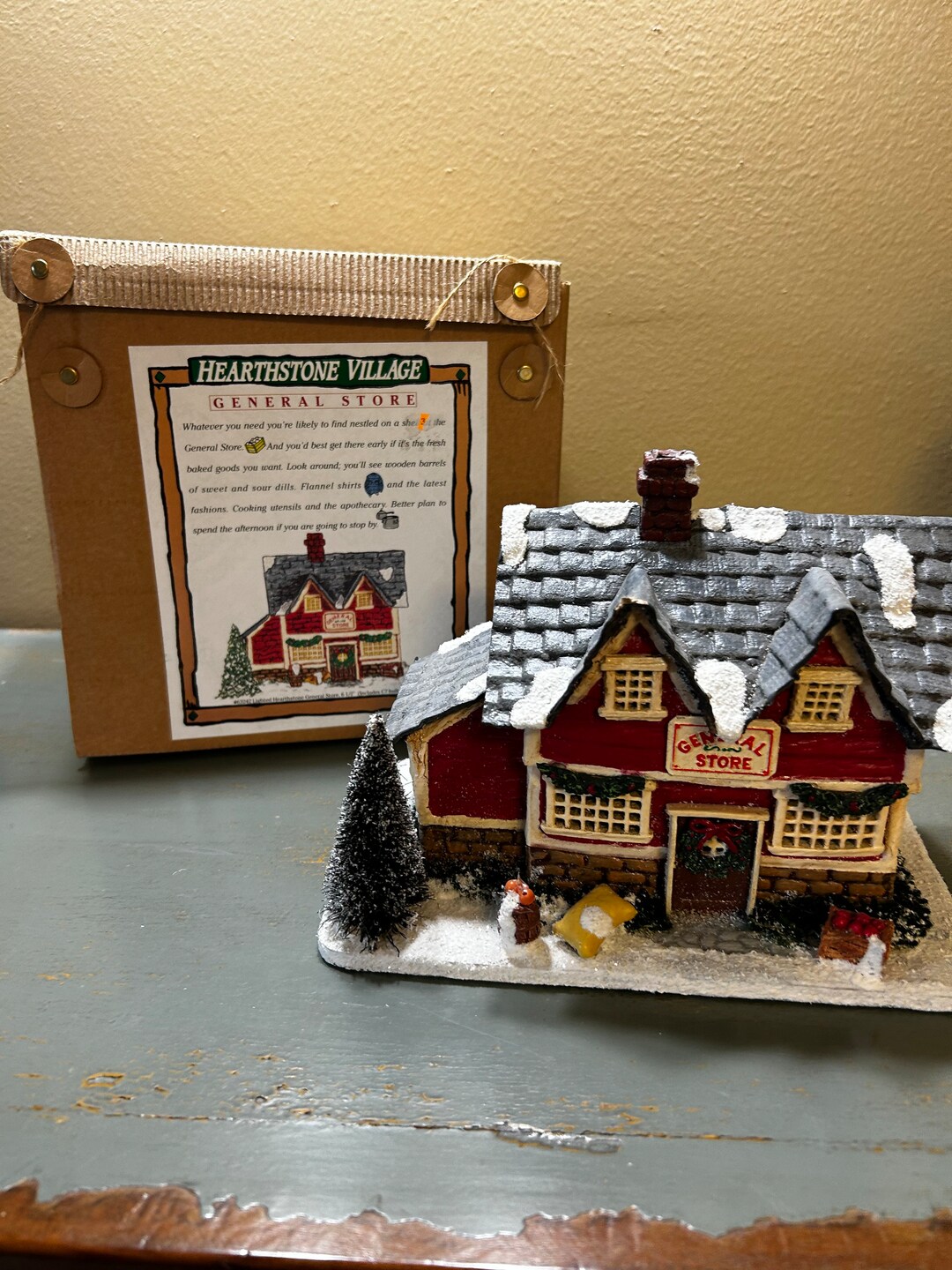 Vintage Heartstone Christmas Village Large Scale Decorated Hand Made ...