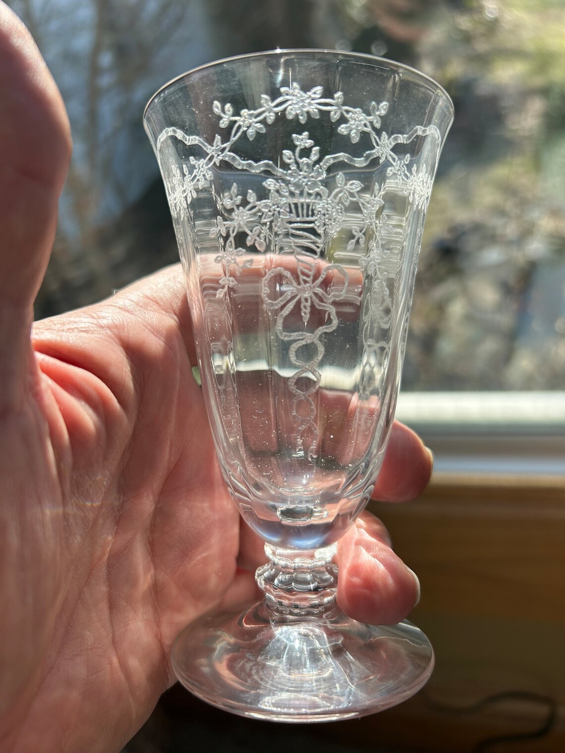 Lovely Retired Fostoria Corsage Footed Juice Glass ~ Elegant Etch ...