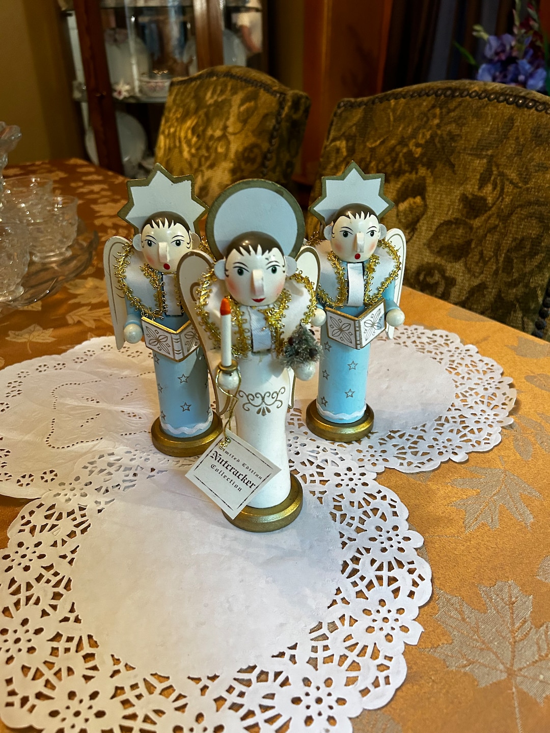 Vintage 3 Piece Wooden Nutcracker Christmas Angels Limited Edition Very ...