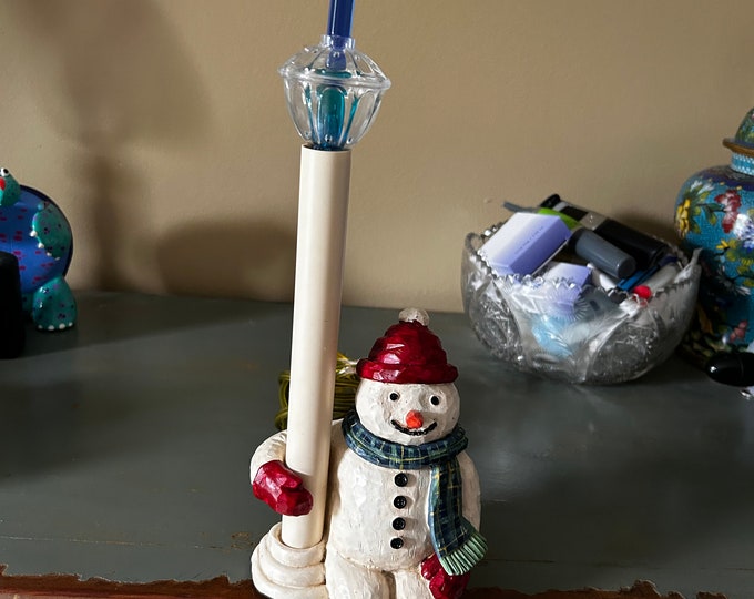Charming Nostalgic Snowman Bubble Light Christmas Shelf Sitter ~ Very ...