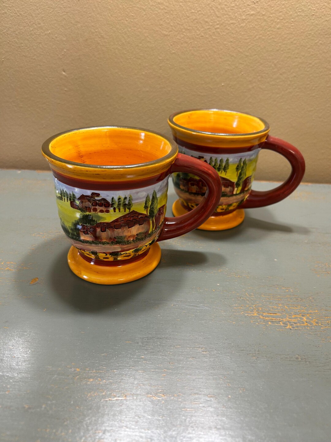 Pair of Rare Retired Douce Provence Countryside Mugs by ROMANCING ...