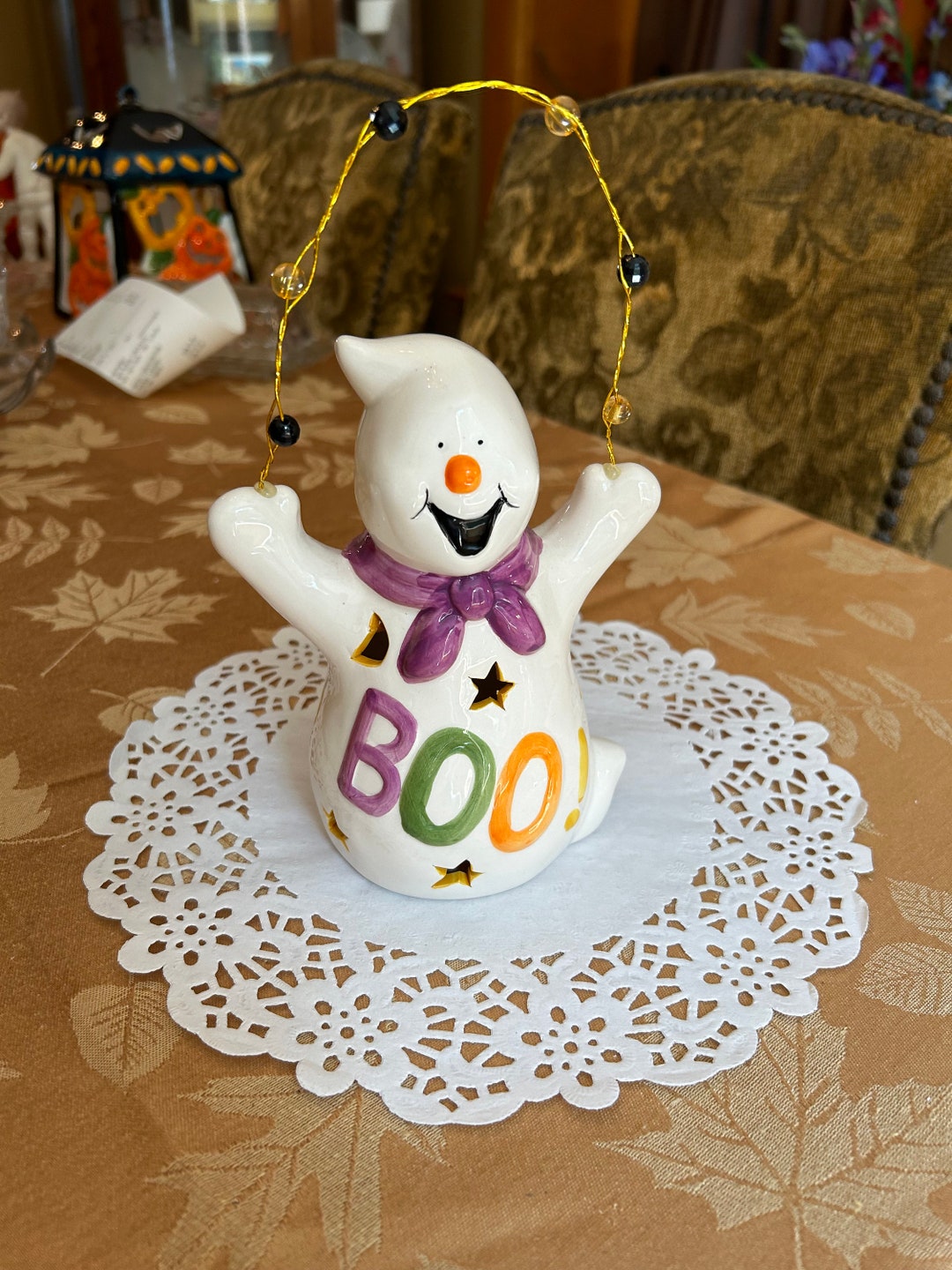 Vintage Hand Painted Ceramic Boo Ghost Figure ~ Great Color and Size - Etsy
