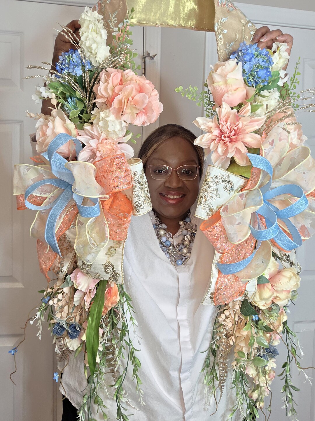 Bridgerton Regency Inspired Spring/summer Door Sash Swag Wreath - Etsy