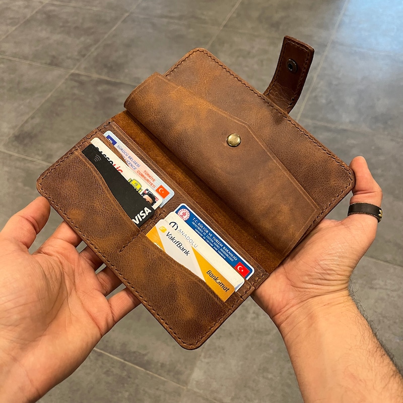 Leather Long Wallet - Etsy