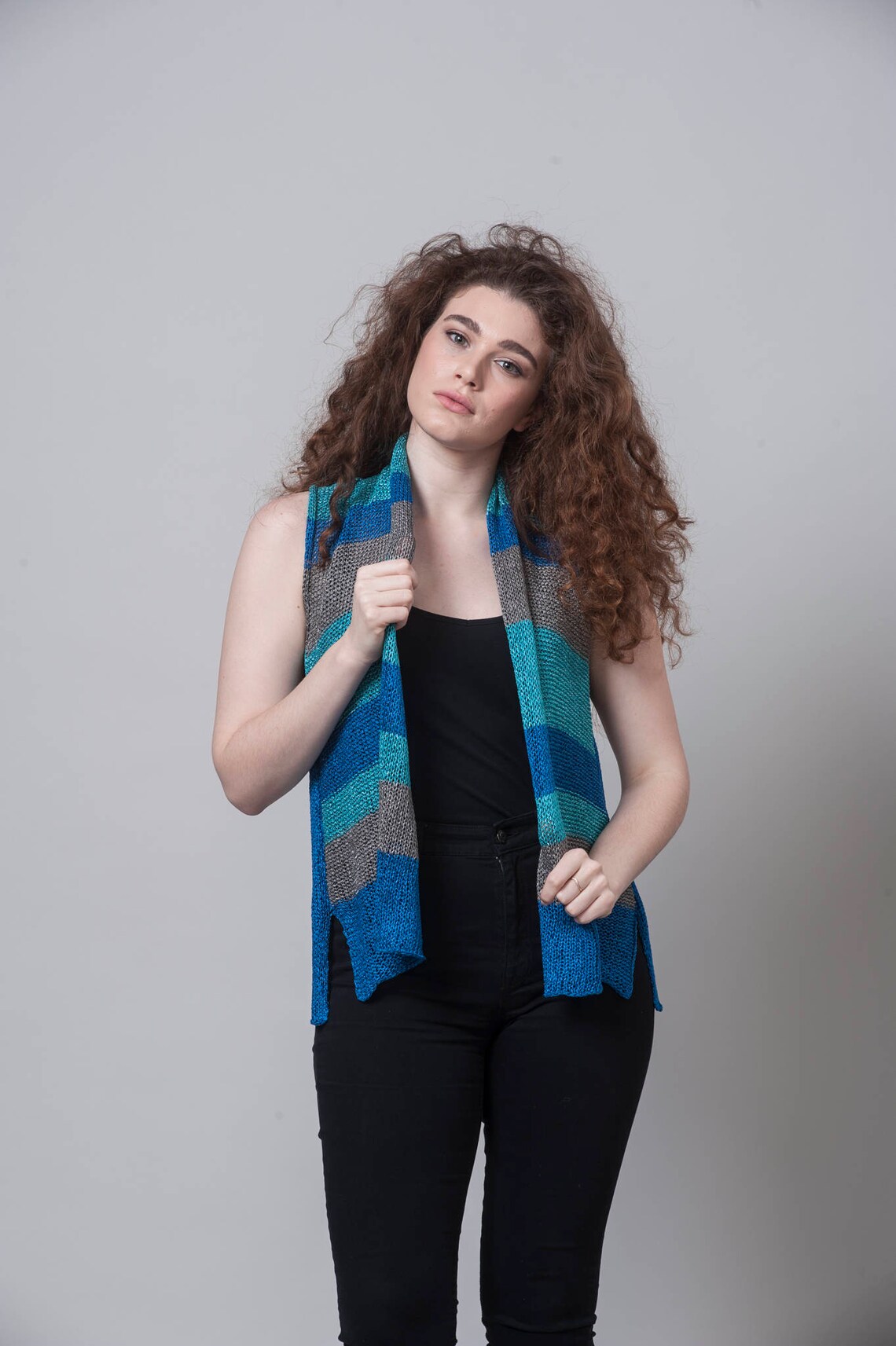 Summer Knits, Sleeveless Knit, Boho Tops, Crochet Top, Cotton Summer ...