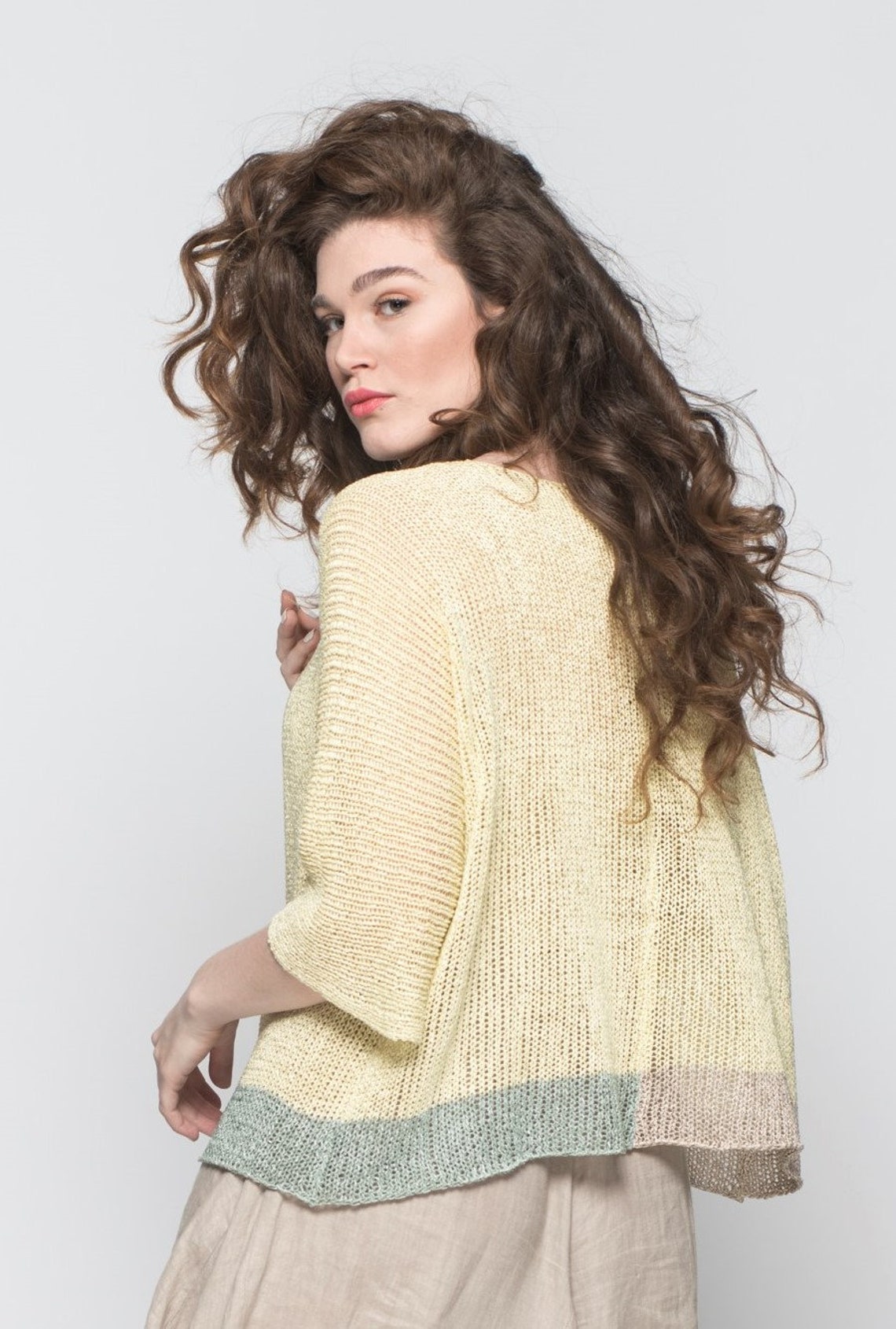 Summer Top, 3/4 Sleeve Top, Women Summer Tops, Yellow Top, Boho ...