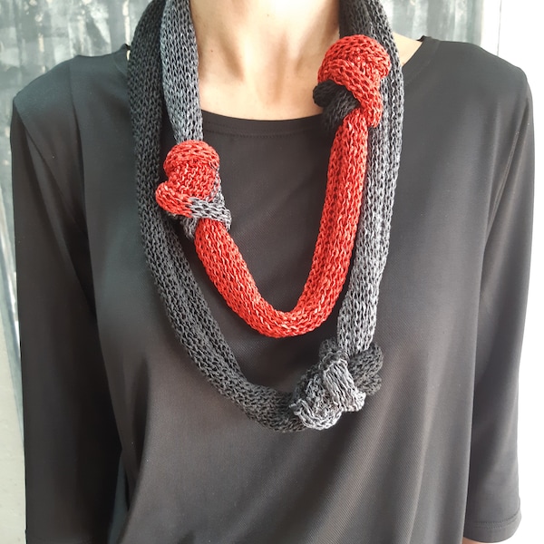 Knitted Necklace - Etsy