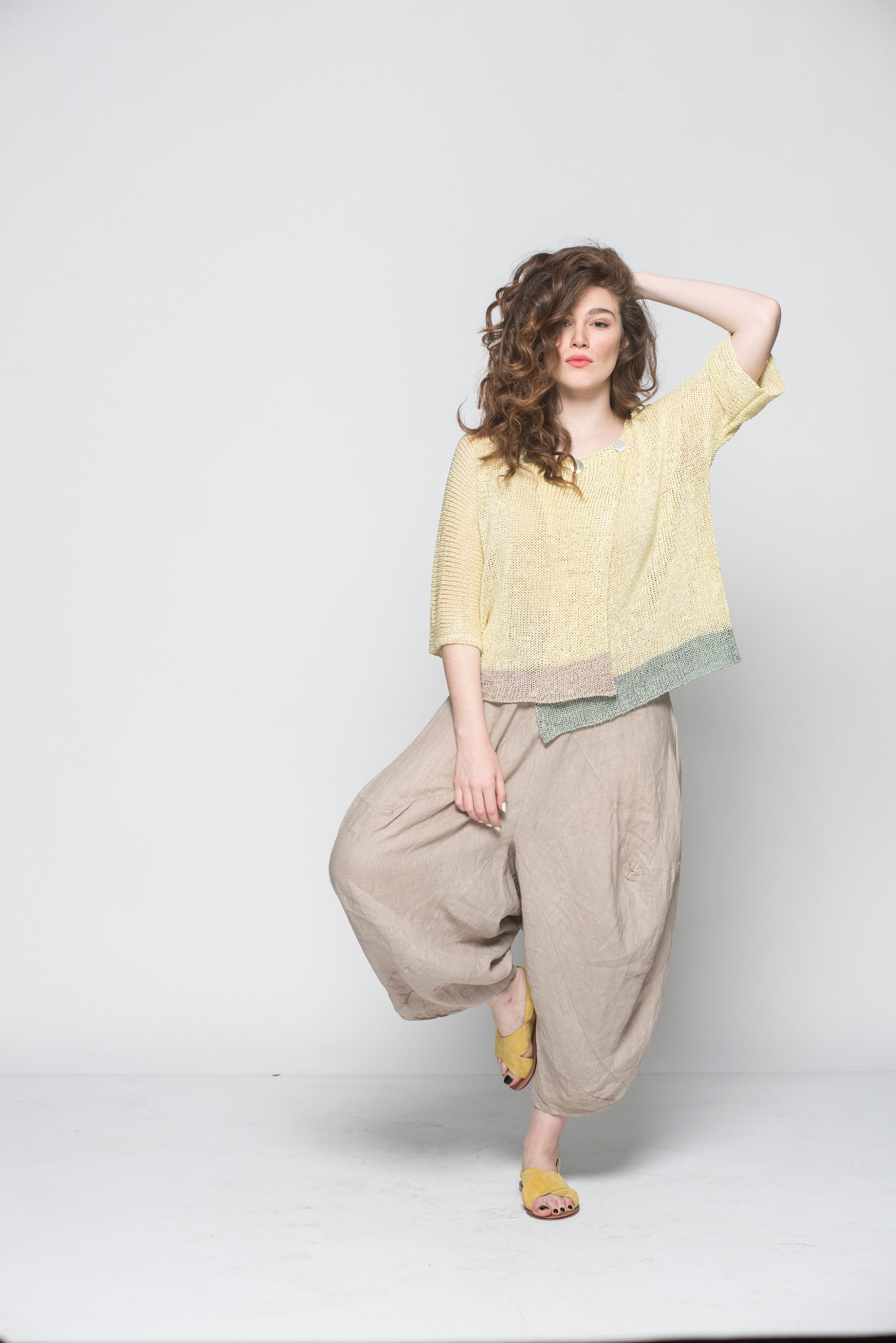 Summer Top, 3/4 Sleeve Top, Women Summer Tops, Yellow Top, Boho ...