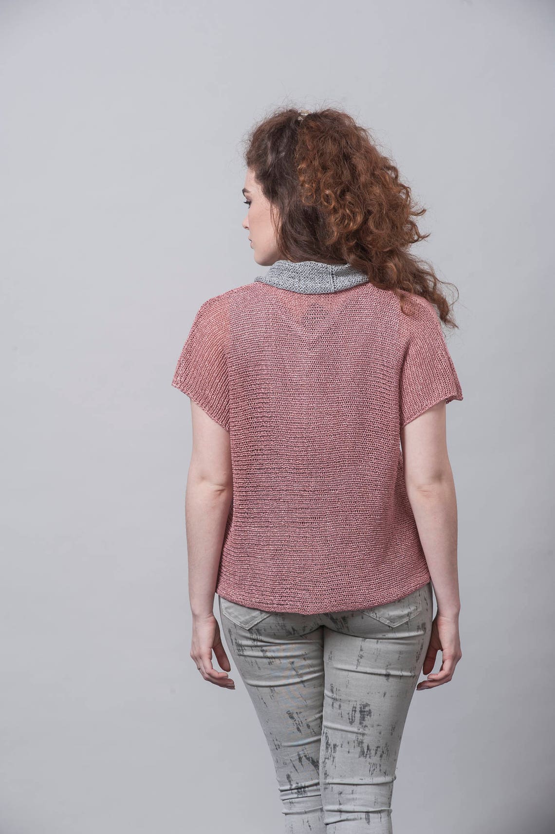 Short Sleeve Knit, Loose Top, Summer Knit, Boho Tops, Womens Spring ...