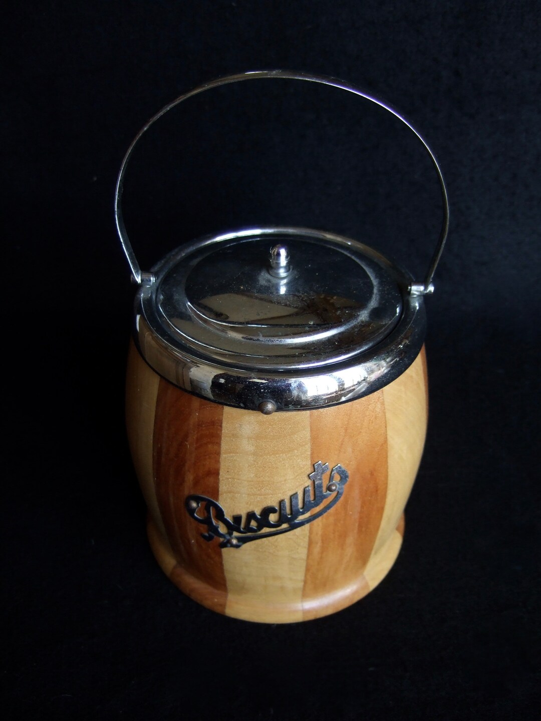 Antique Country Kitchen Two Tone Wooden Biscuit Barrel Circa 1930 Near ...