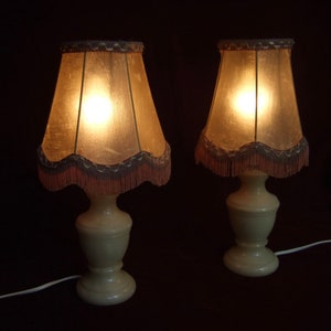 PAIR ANTIQUE VINTAGE French Alabaster Boudoir, Table Lamps, Lights - Etsy