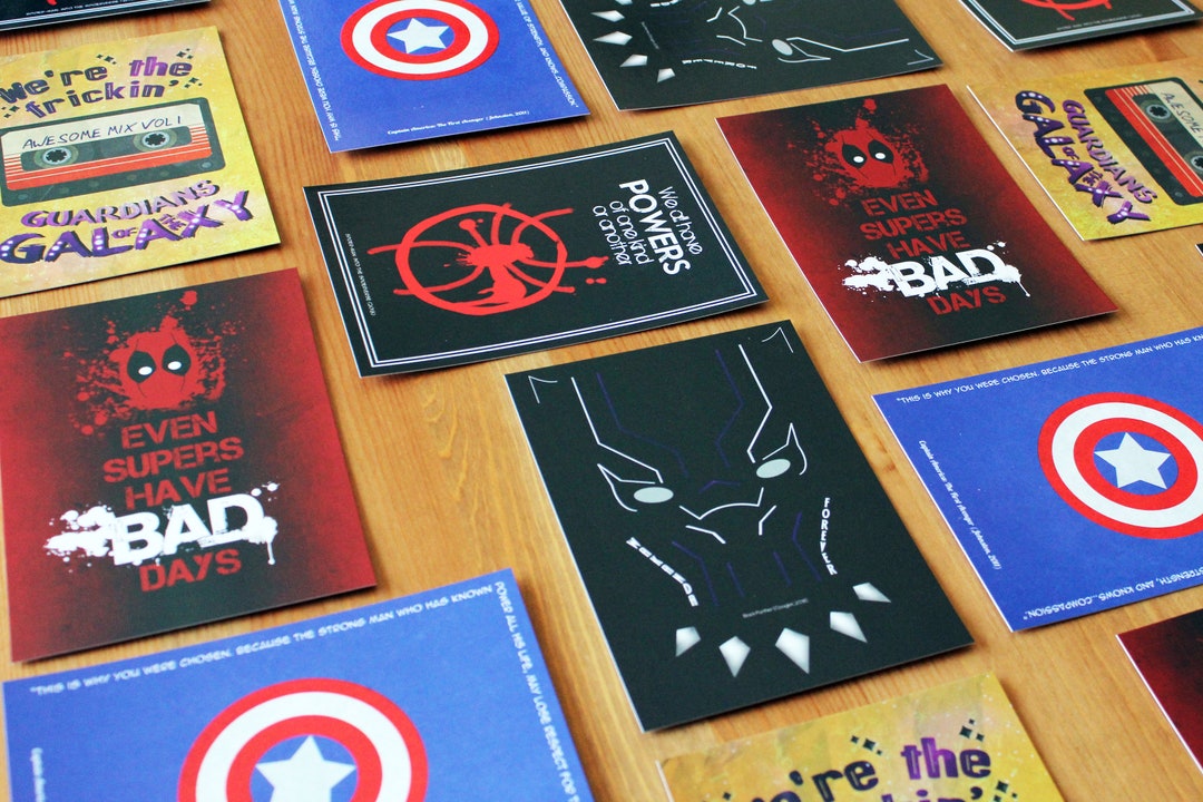 Superhero Postcard Pack Marvel Prints 5 Pack Superhero Gifts - Etsy UK
