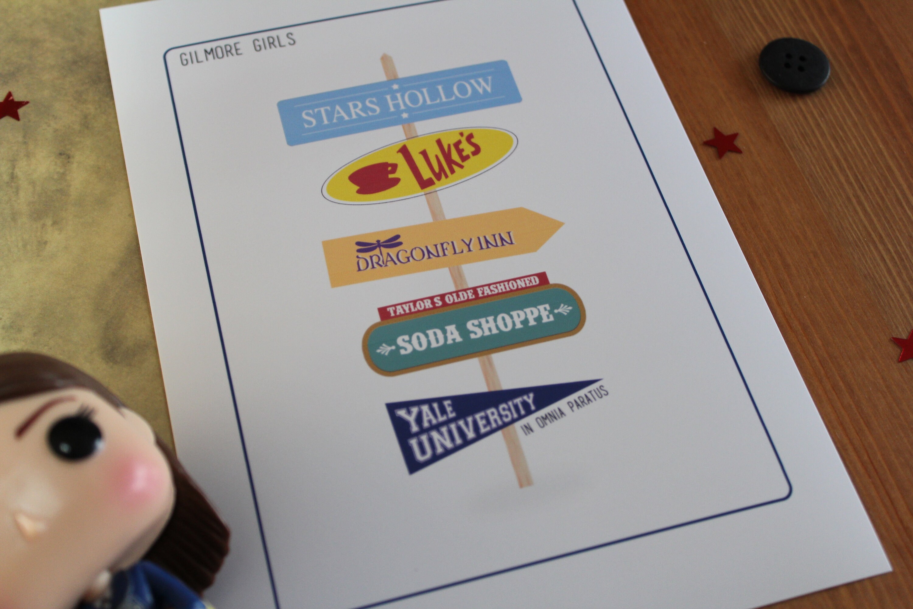 Gilmore Girls Print Stars Hollow Print Signpost Poster in Omnia Paratus ...