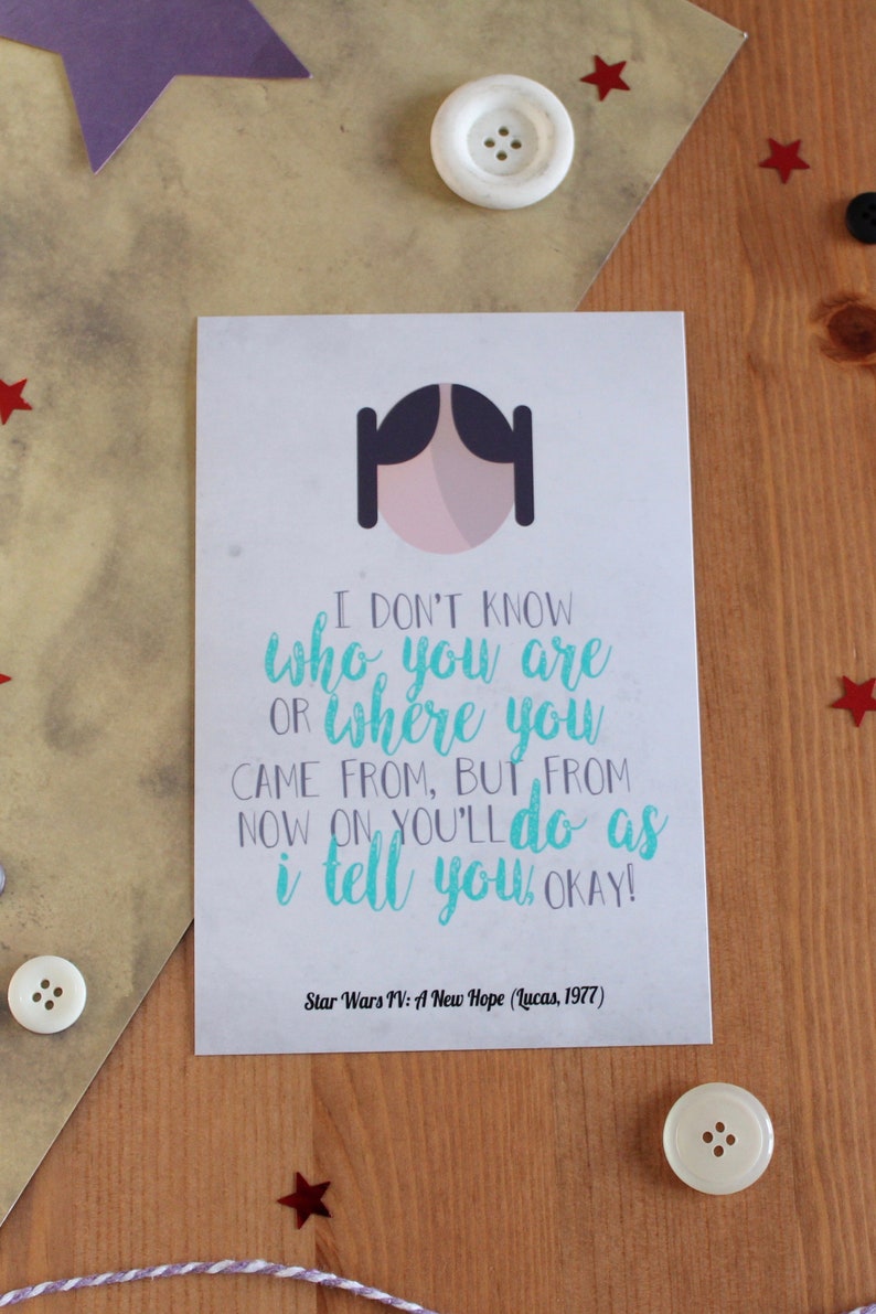 Star Wars Quote | Princess Leia Quote | Do as I Tell You | Typography ...