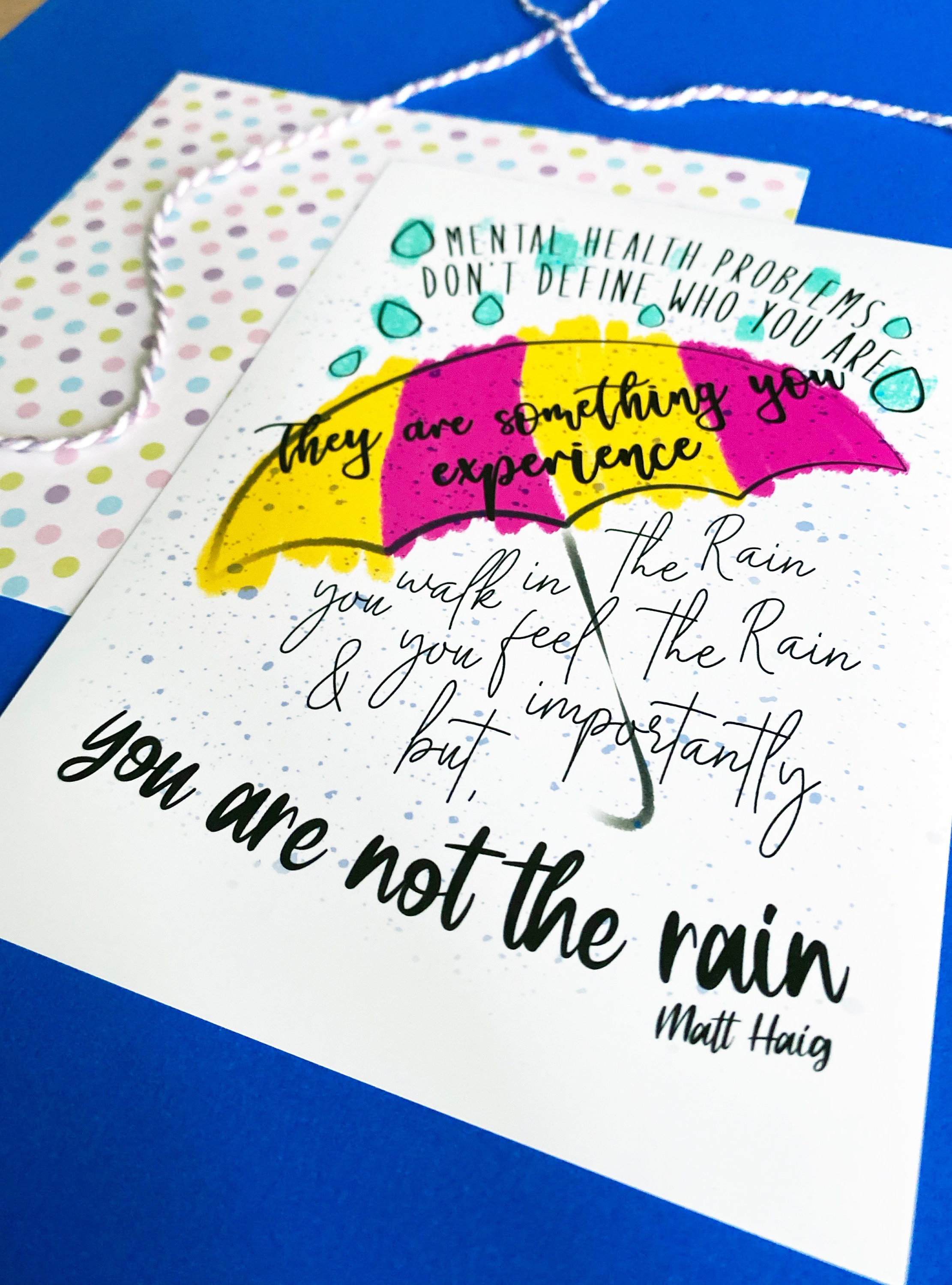 You Are Not the Rain Matt Haig Quote Mental Health Self Care Charity ...