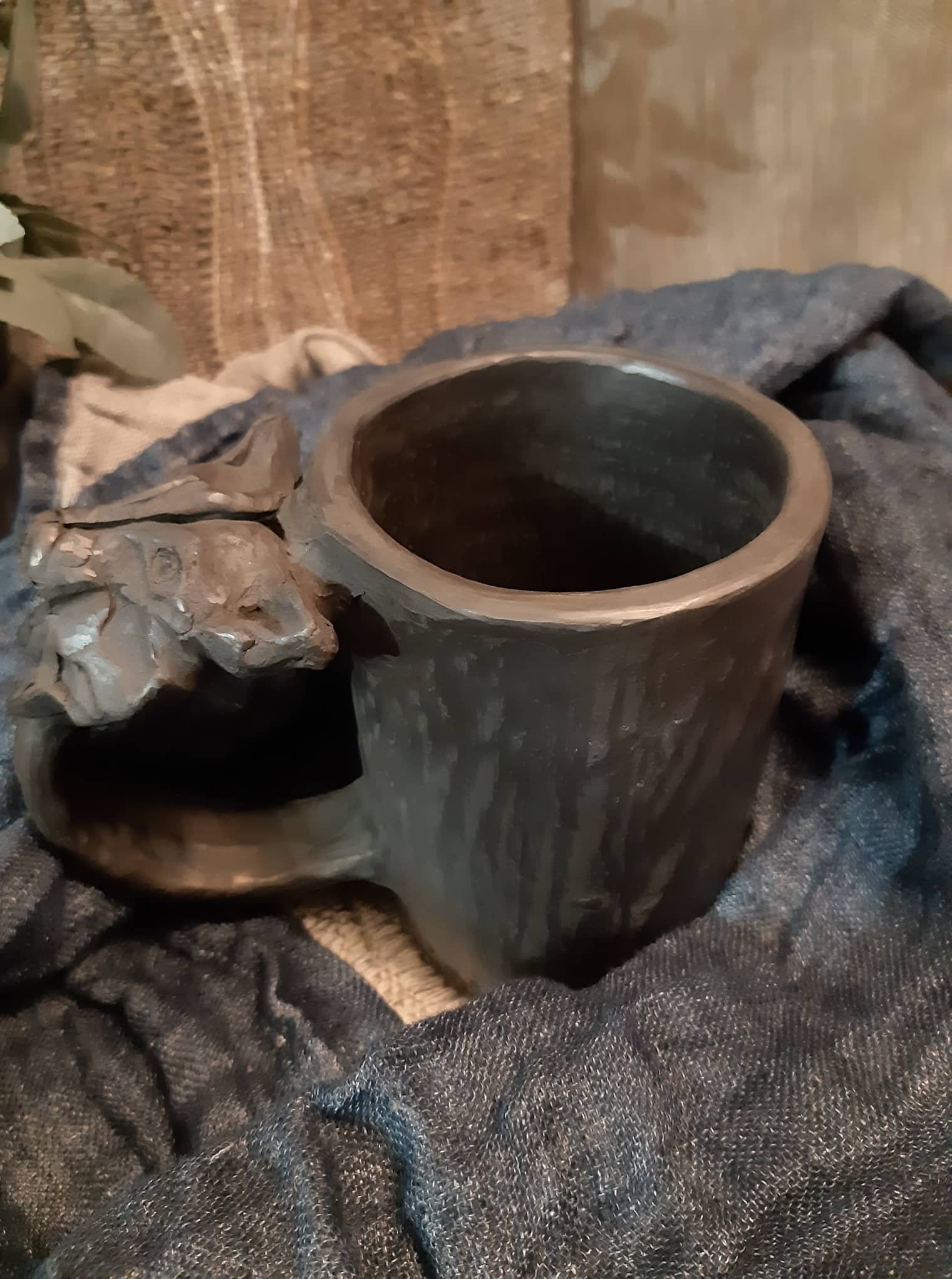 Gift Set for Him:linen Scarf and Ceramic Mug for Tea,folk Style Gift ...