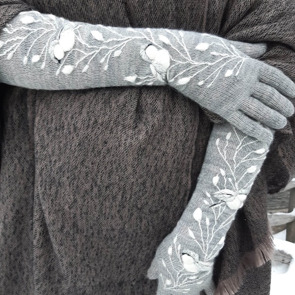 Embroidered Gloves - Etsy