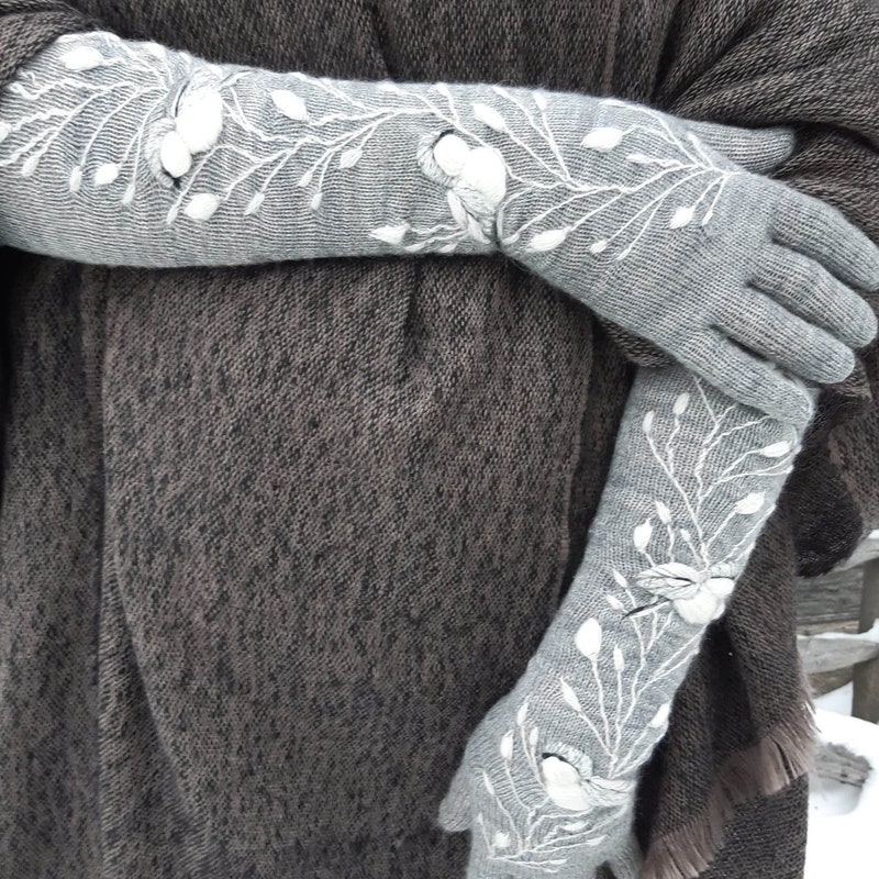 Embroidered Gloves - Etsy