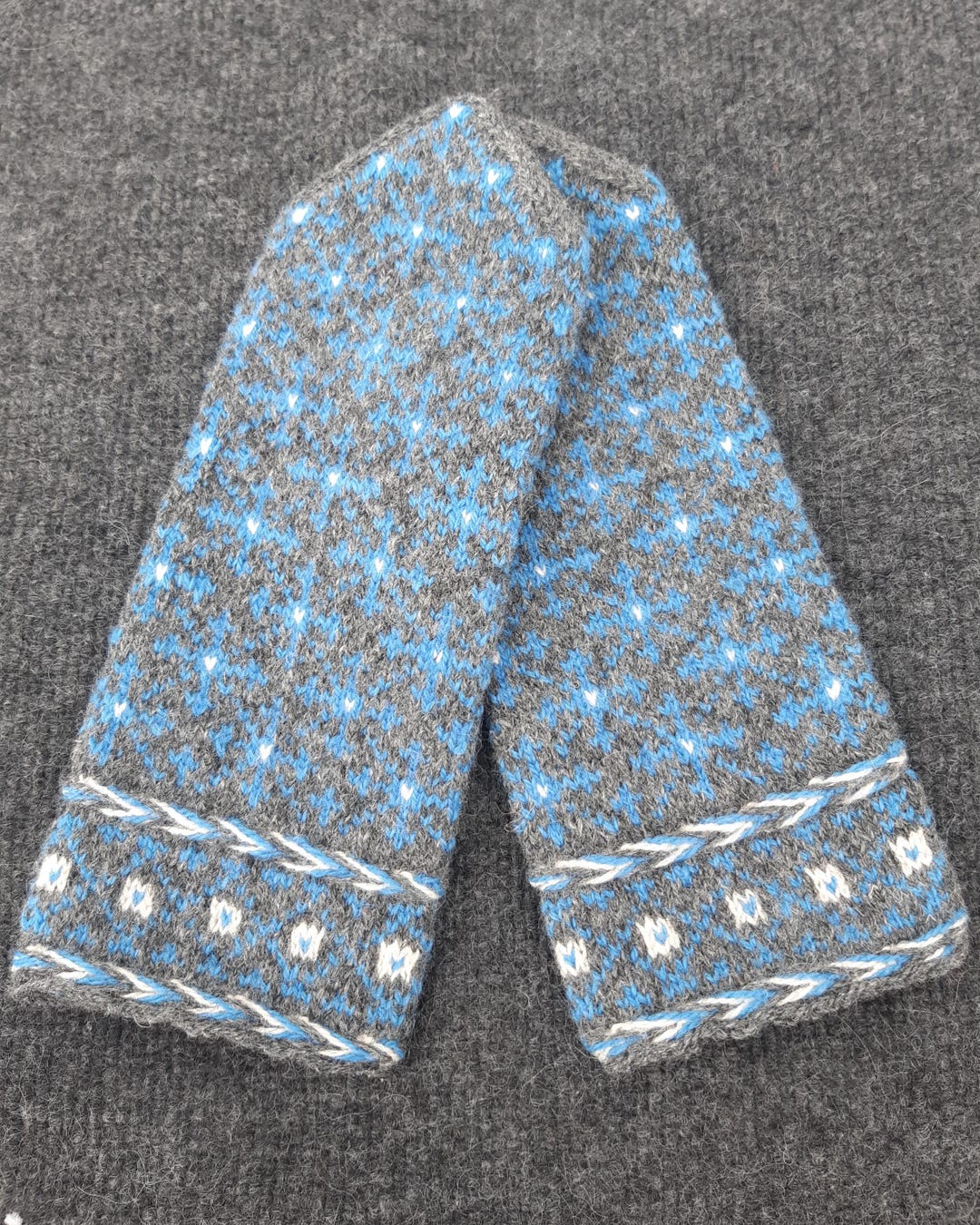 Hand Knitted Mittens With Fair Isle Pattern Latvian Traditional Pattern ...