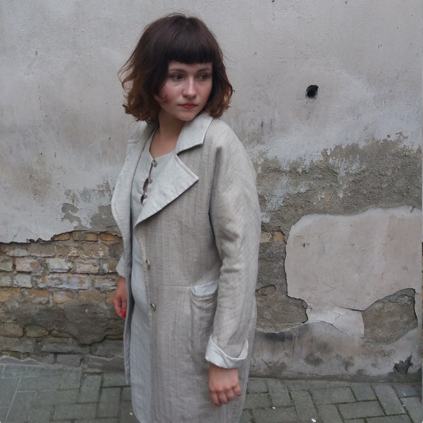 Linen Coat - Etsy