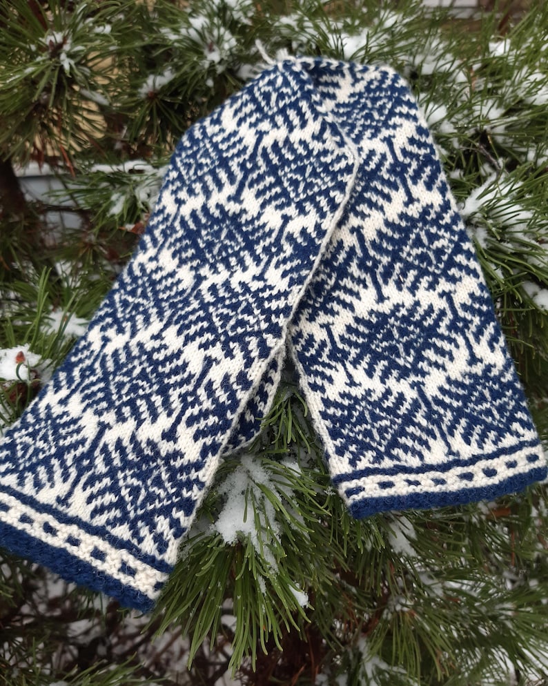 Hand Knitted Mittens With Fair Isle Pattern Latvian Traditional Pattern ...