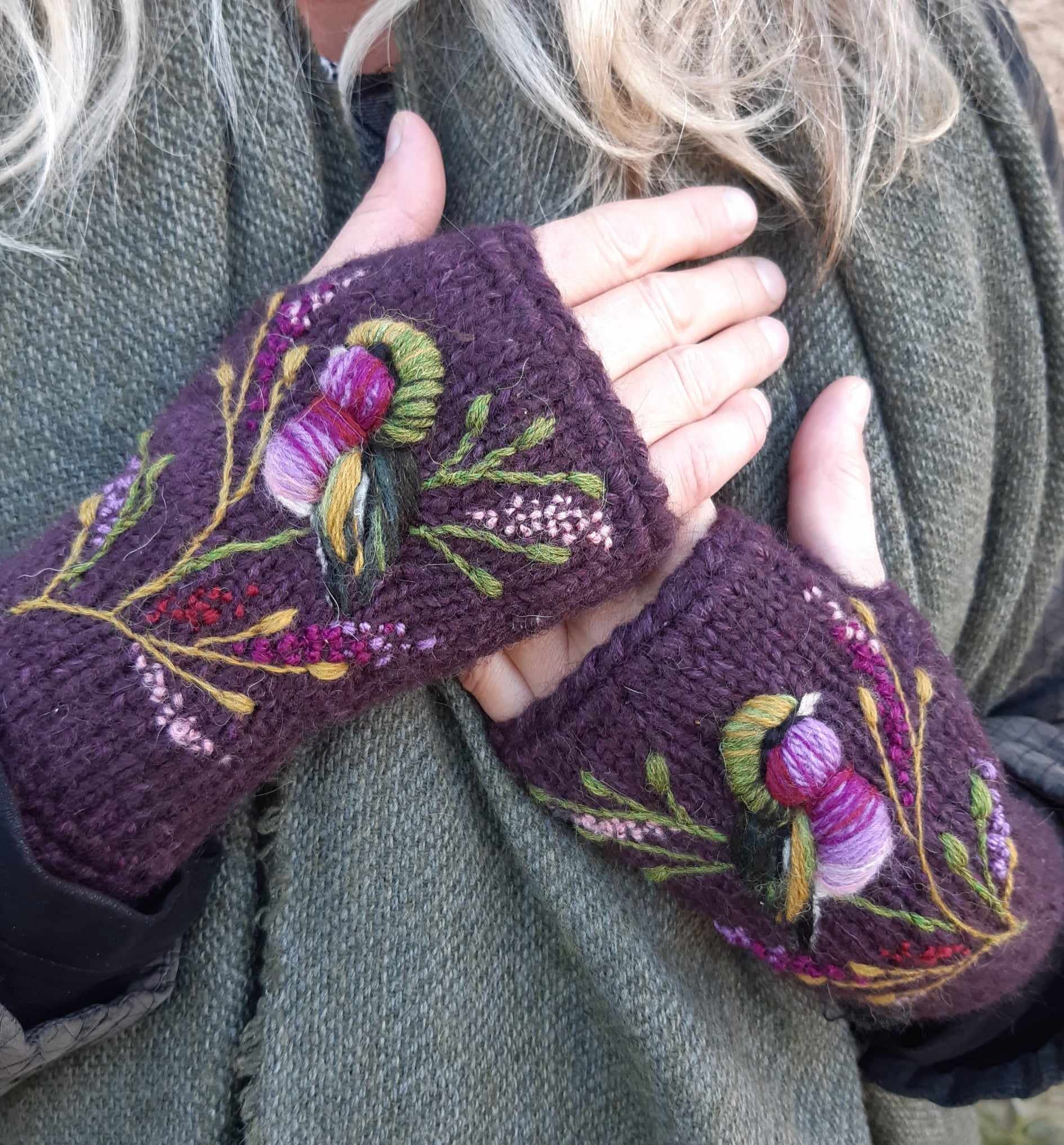 Hand Knitted Fingerless Mittens, Accessories,gift for Her,womens ...