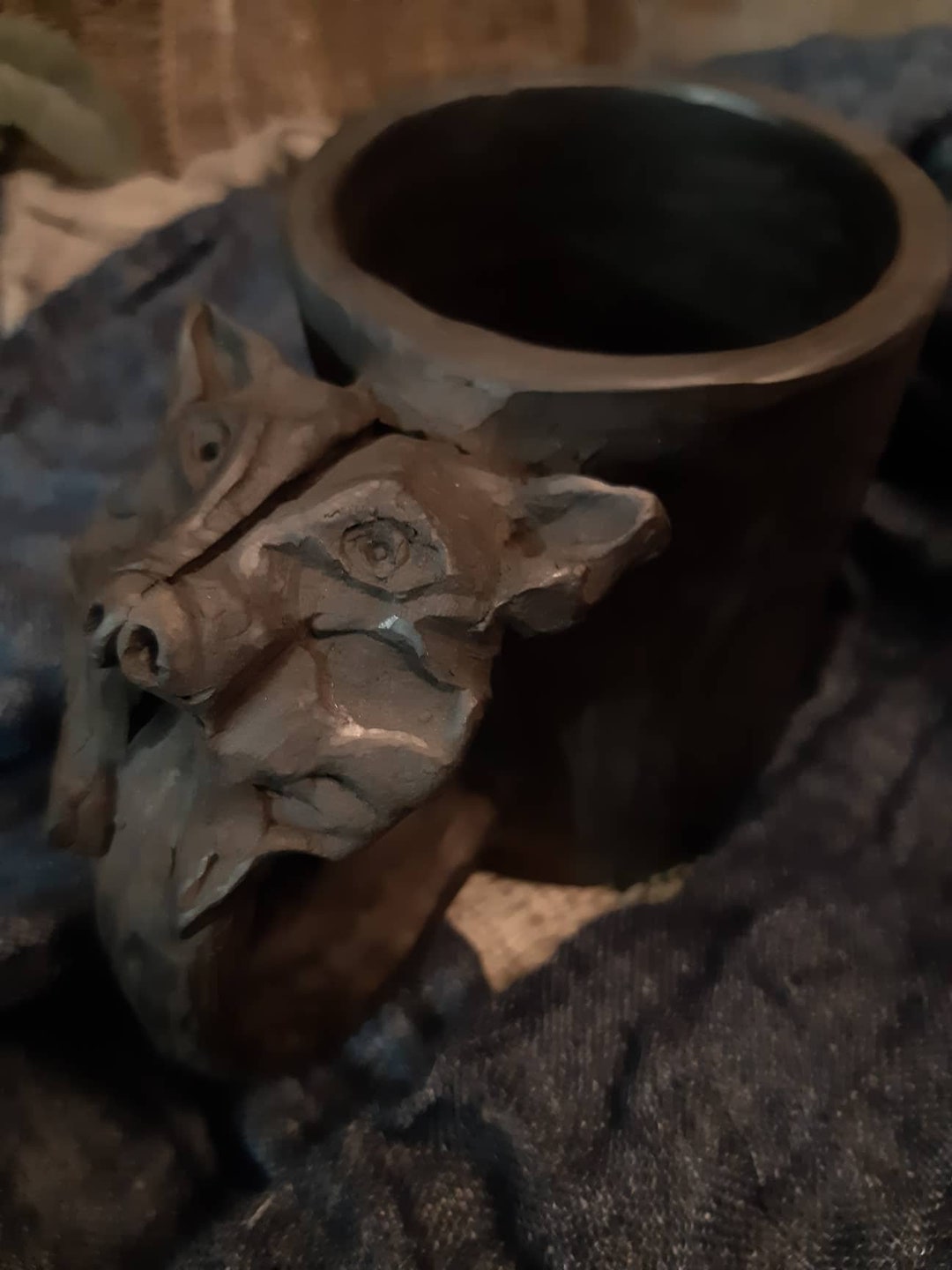 Gift Set for Him:linen Scarf and Ceramic Mug for Tea,folk Style Gift ...