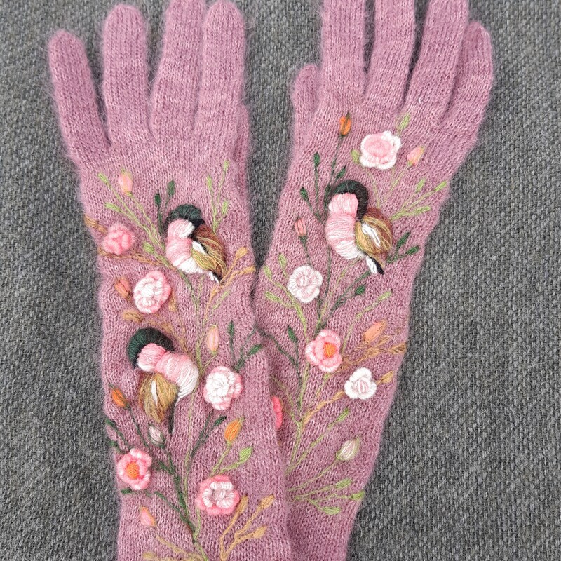 Embroidered Gloves - Etsy