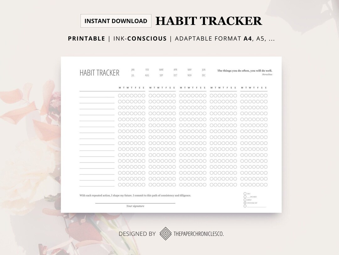 5-week Habit Tracker: A Journey to Consistency | Goal Setting, A4/a5 ...