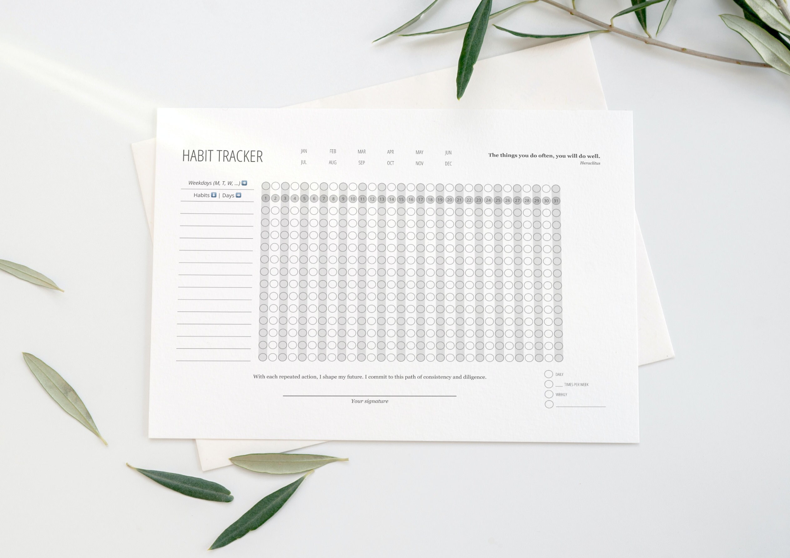 Monthly Habit Tracker: A Month of Mastery Printable Habit Tracker A4 ...