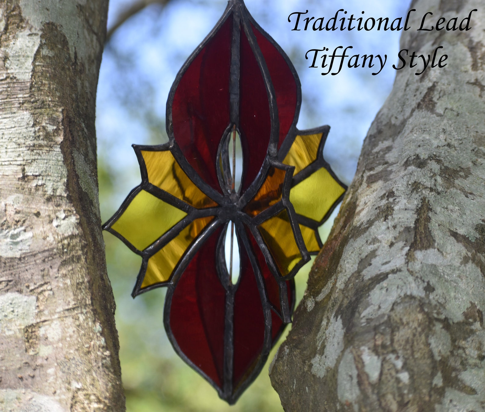 Stained Glass Hour Glass Shaped Sun Catcher Etsy