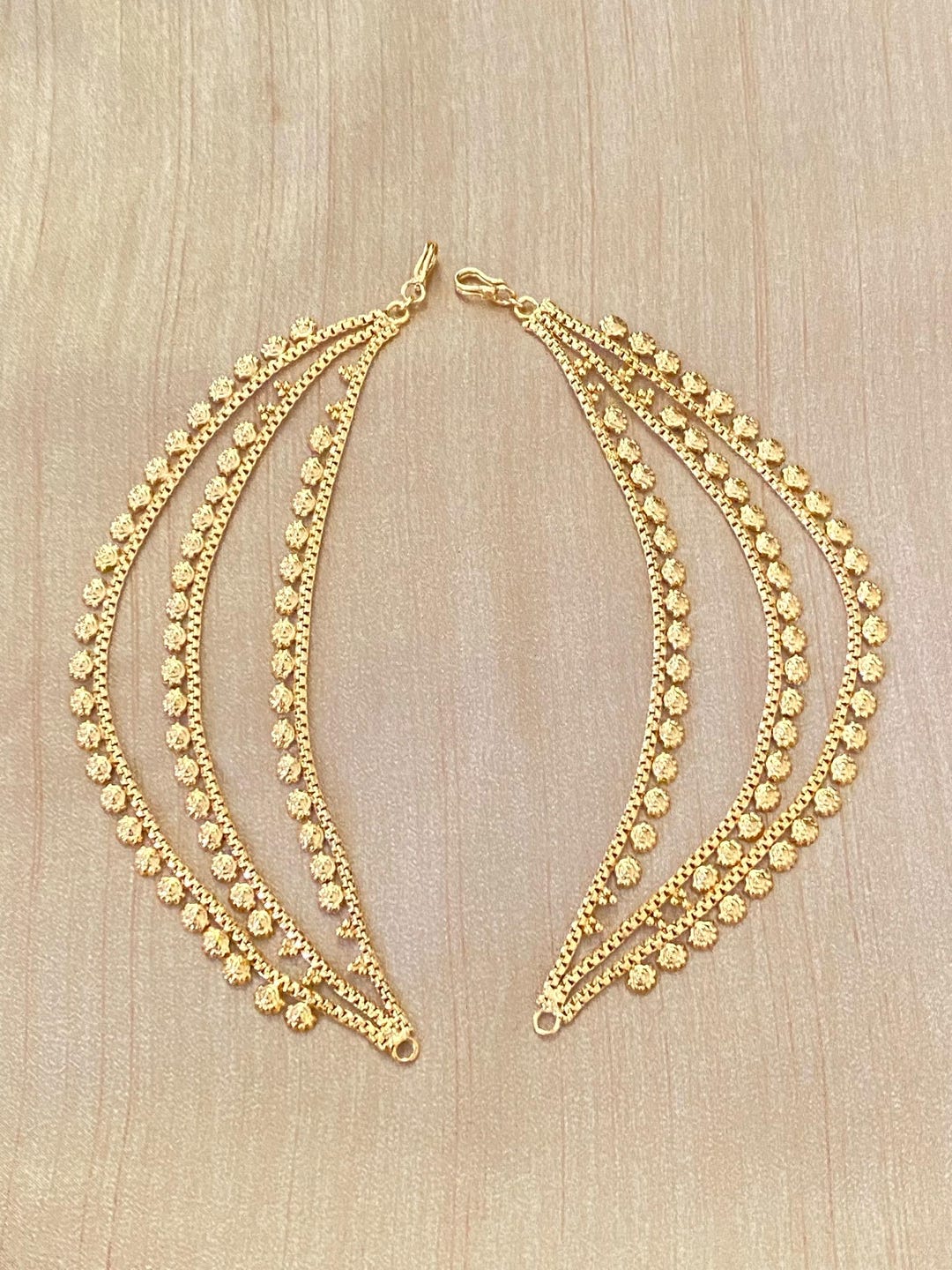 Gold Pearl Ear Chain,antique Finish Kaan Chains,padmavati/bahubali ...