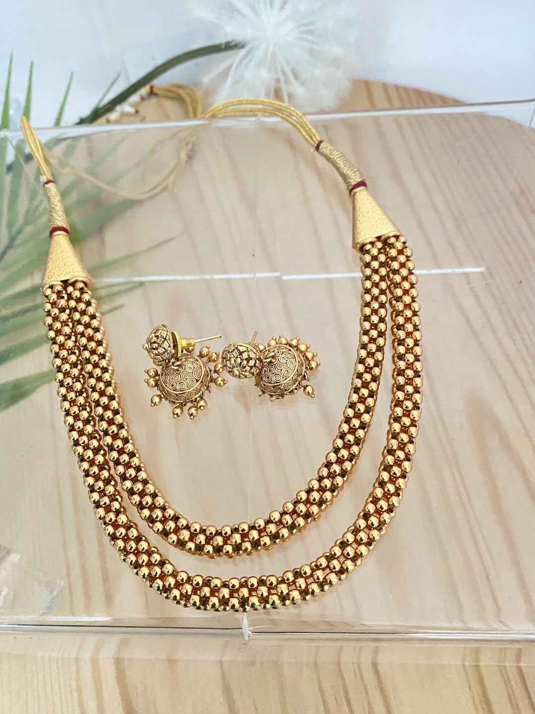 Maharashtrian Thushi Traditional Necklace,gold Tone,antique Looking ...