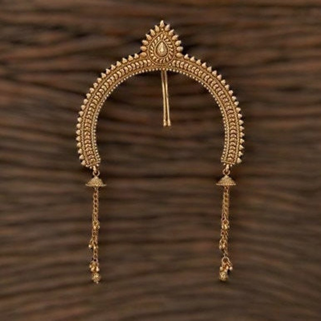 Hair Bun,ambada Hair Juda Brooch,gold Plated/antique Look Wedding Hair ...