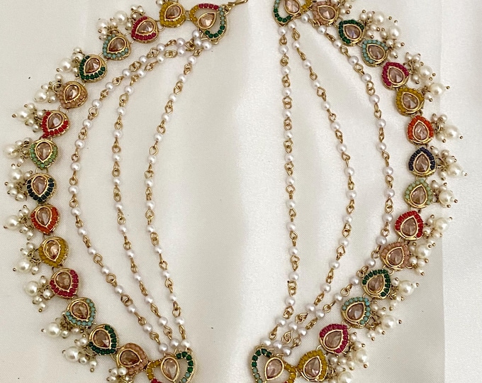 Gold Finish Ear Chain,antique Finish Kaan Chain,padmavati/bahubali ...