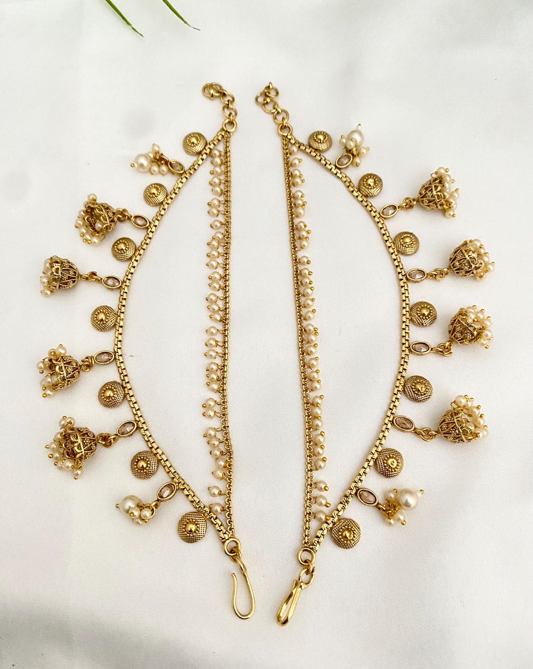 Gold Finish Ear Chain,antique Finish Kaan Chain,padmavati/bahubali ...