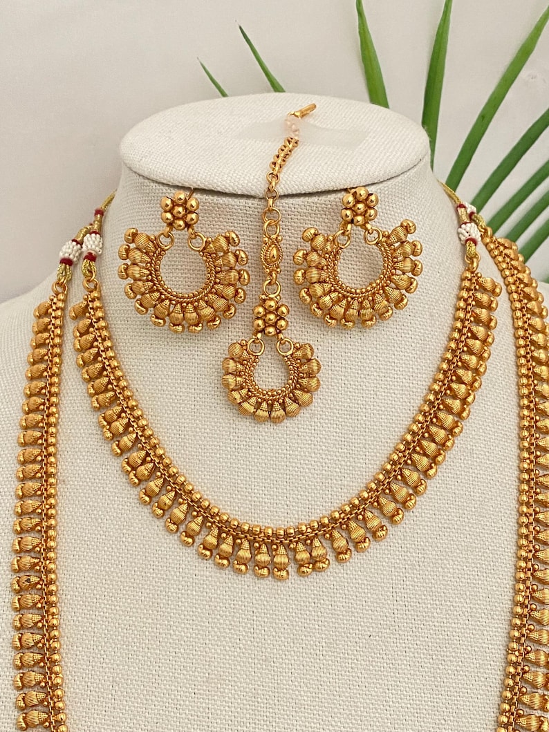 Gold Finish Kasu Mala,long/haram Coin Necklace,temple Jewelry ...