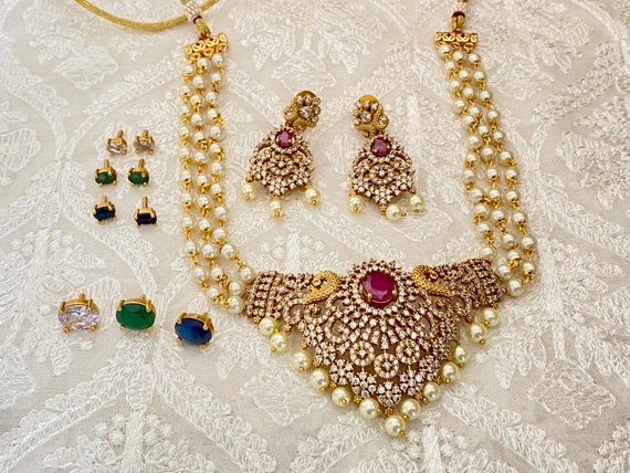 Stone setting gold necklace store