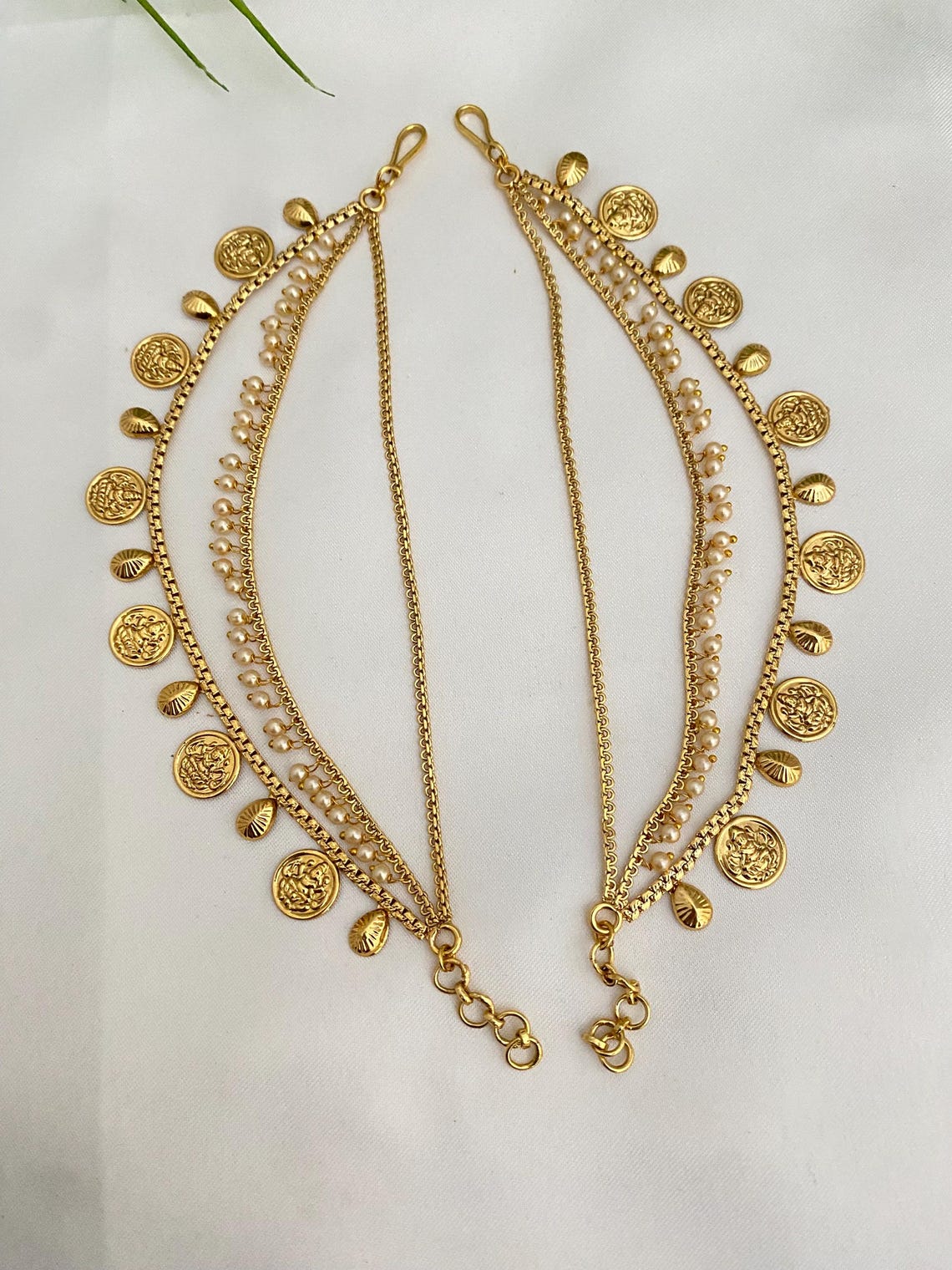Gold Finish Ear Chain,antique Finish Kaan Chain,padmavati/bahubali ...