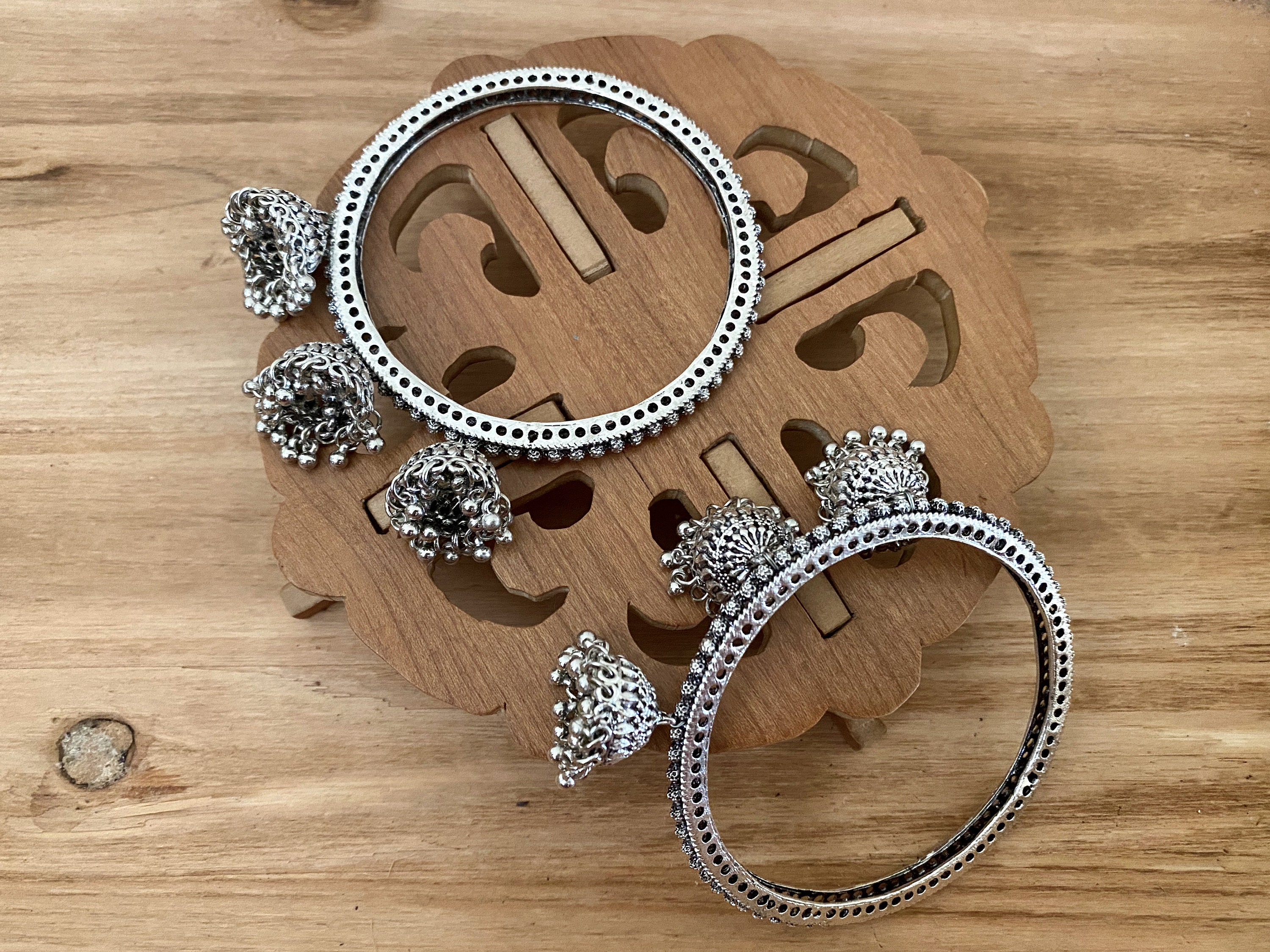 Oxidized Bangles with JhumkaGhungroo Bangles Jhumka | Etsy
