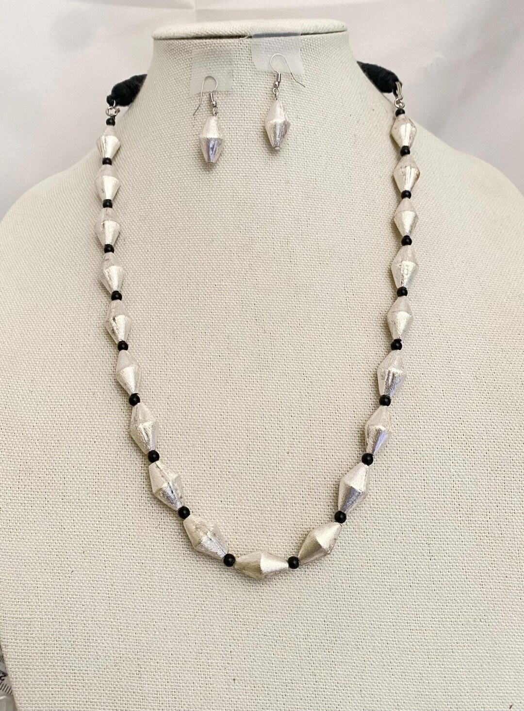 Dholki Beads Silver Oxidized/antique Gold Plated Necklace,traditional ...
