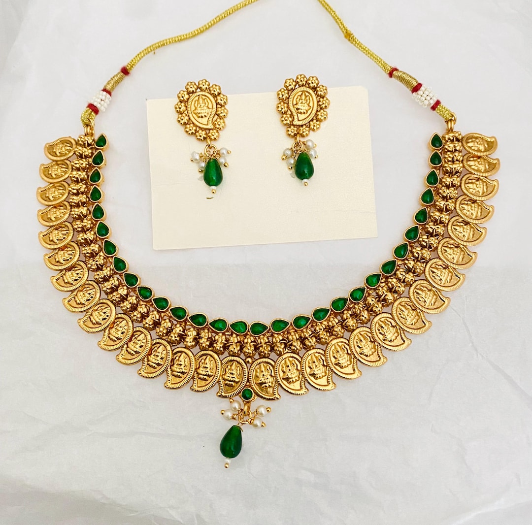 Gold Finish Kasu Mala,long/haram Coin Necklace,temple Jewelry ...