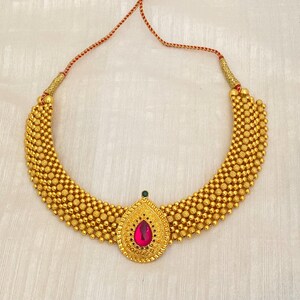 Kolhapuri Thushi Necklace Set,indian Traditional/wedding/ethnic Choker ...