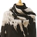 RAW Silk SHAWL, Ruana, Wrap, Nuno Felt Huge Handmade Black and White ...