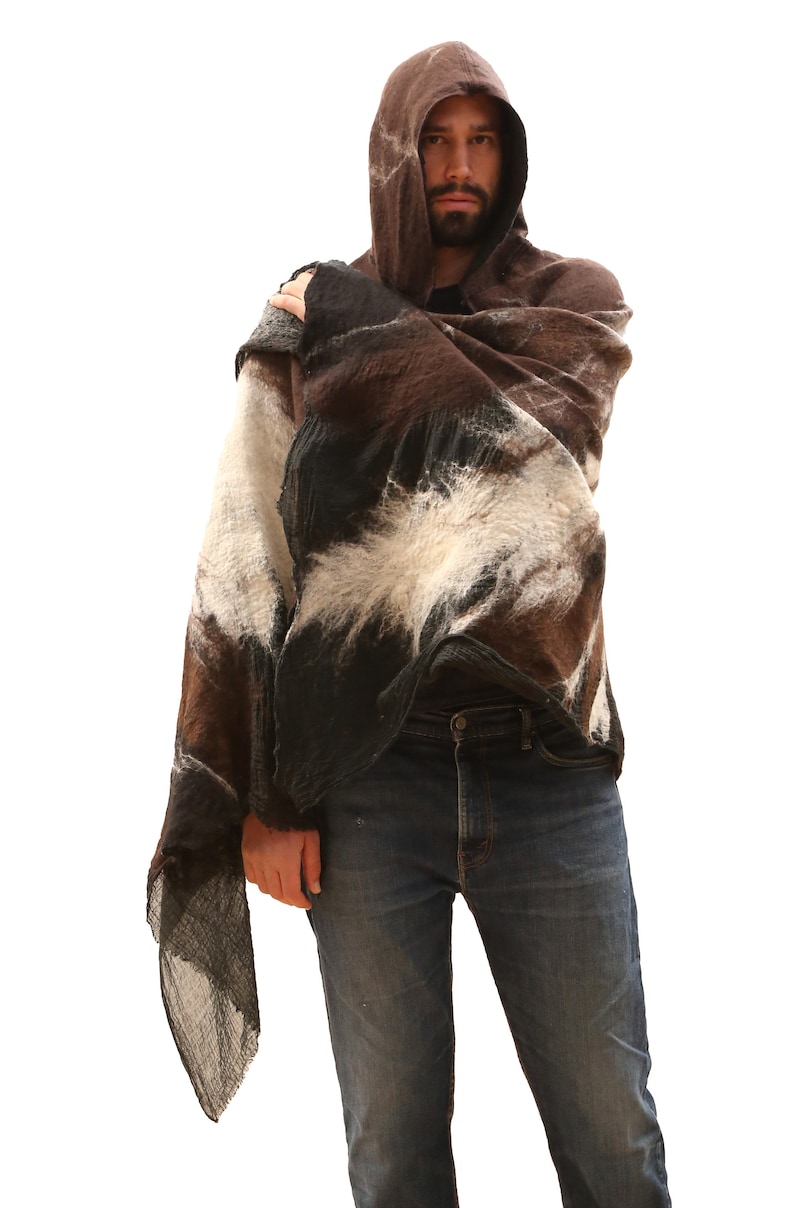 Pagan Poncho/ Wrap/ Scarf/ Shawl for Men, Earthy Men Hooded Scarf Wrap ...
