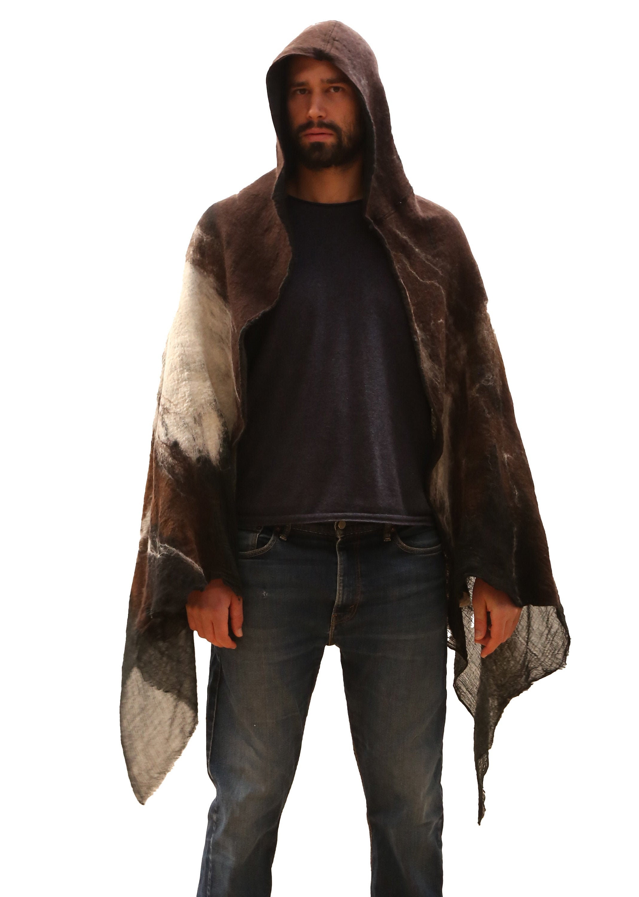 Pagan Poncho/ Wrap/ Scarf/ Shawl for Men, Earthy Men Hooded Scarf Wrap ...