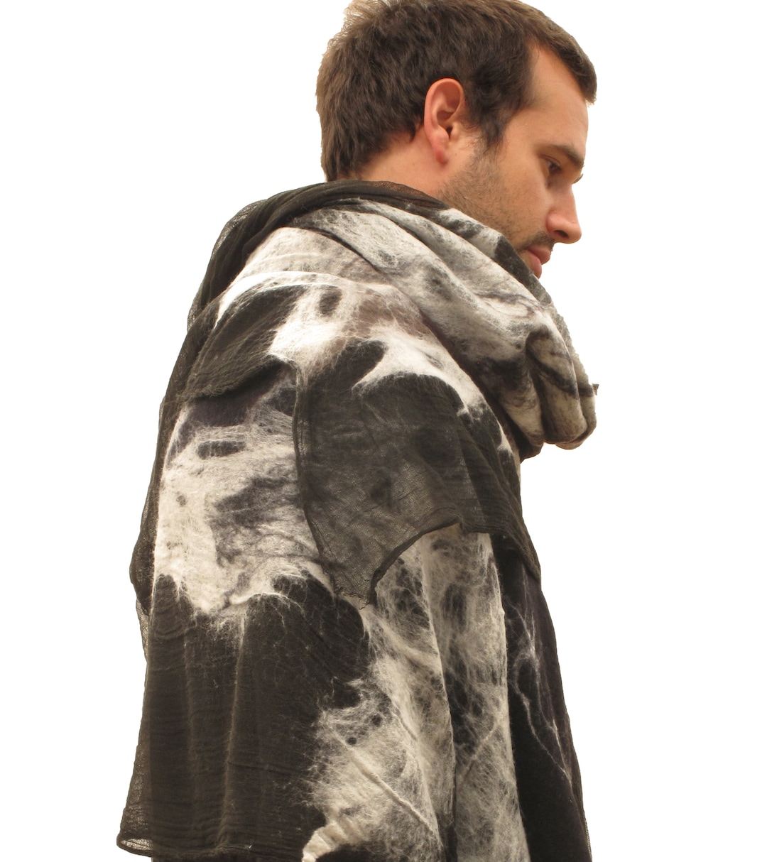 Men's Extra Large Winter Scarf/ Shawl/ Wrap/ Poncho/ Ruana. Handmade ...